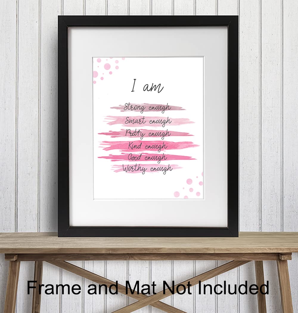 Positive Quotes Wall Decor - Positive Affirmations for Women - Motivational Wall Art - Encouraging Wall Decor - Encouragement Gifts for Women - Inspirational Wall Decor Posters - 8x10 UNFRAMED