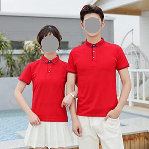 Men's Outdoor Sport Polo Shirt Lightweight Regular Fit Solid Tennis Shirts Casual Short Sleeve Slim Golf Shirts (Red,Small)