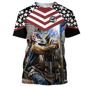 lee swaby welder shirt 3d, american stars and stripes