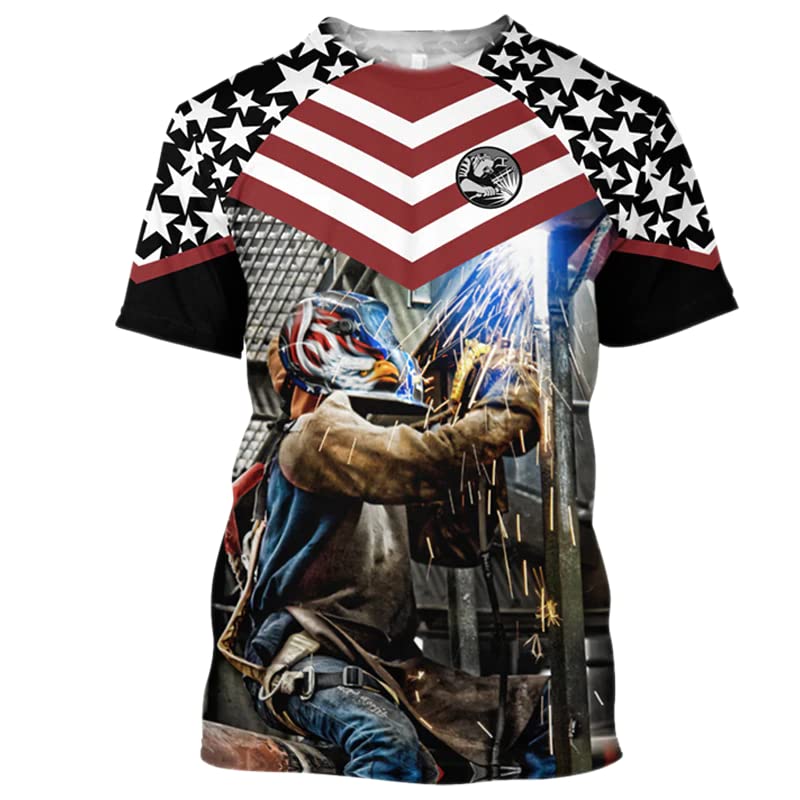 Lee Swaby Welder Shirt 3D, American Stars and Stripes