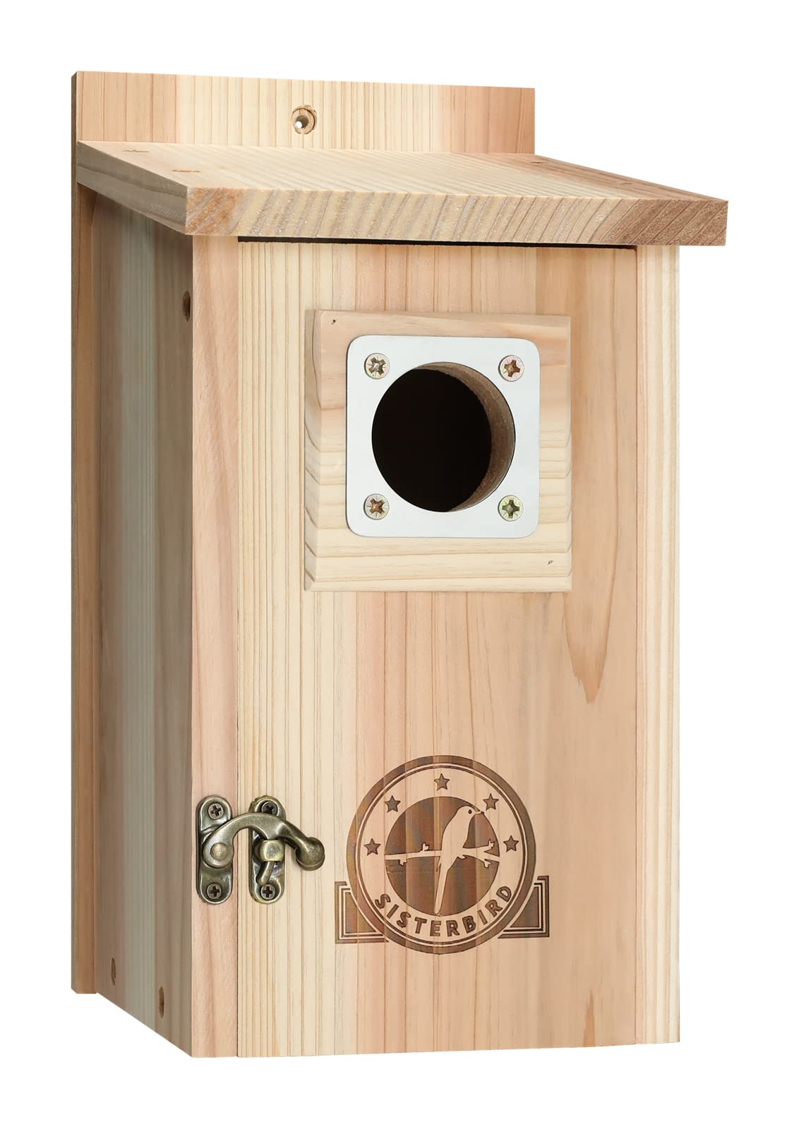 SISTERBIRD Bird Houses for Outside 1-1/2” Entrance Hole Cedar Birdhouses with Metal Guard Outdoor Bluebird Wren Swallow Finch Asssembly Required