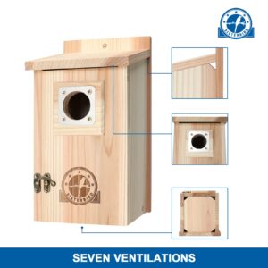 SISTERBIRD Bird Houses for Outside 1-1/2” Entrance Hole Cedar Birdhouses with Metal Guard Outdoor Bluebird Wren Swallow Finch Asssembly Required