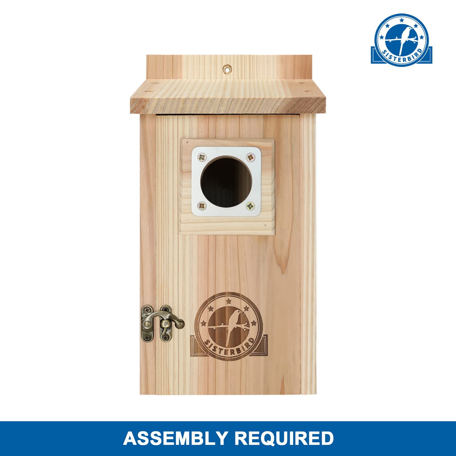 SISTERBIRD Bird Houses for Outside 1-1/2” Entrance Hole Cedar Birdhouses with Metal Guard Outdoor Bluebird Wren Swallow Finch Asssembly Required