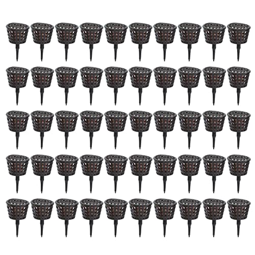 Alvinlite Fertilizer Basket Fertilizer Mesh Baskets Planting Nutrition Cups with Cover Garden Fertilizers with Lid for Osmocote Orchid Bonsai Flower Plant(50PCS)