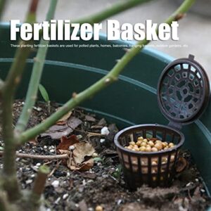 Alvinlite Fertilizer Basket Fertilizer Mesh Baskets Planting Nutrition Cups with Cover Garden Fertilizers with Lid for Osmocote Orchid Bonsai Flower Plant(50PCS)