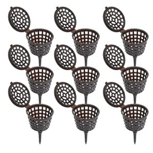 Alvinlite Fertilizer Basket Fertilizer Mesh Baskets Planting Nutrition Cups with Cover Garden Fertilizers with Lid for Osmocote Orchid Bonsai Flower Plant(50PCS)