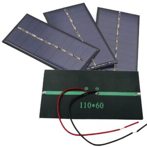 Delinx 4Pcs 5V 6V 1W Mini Solar Panels for Solar Power Mini Solar Cells DIY Electric Toy Materials Photovoltaic Cells Solar DIY System Kits 4.3"x2.36"