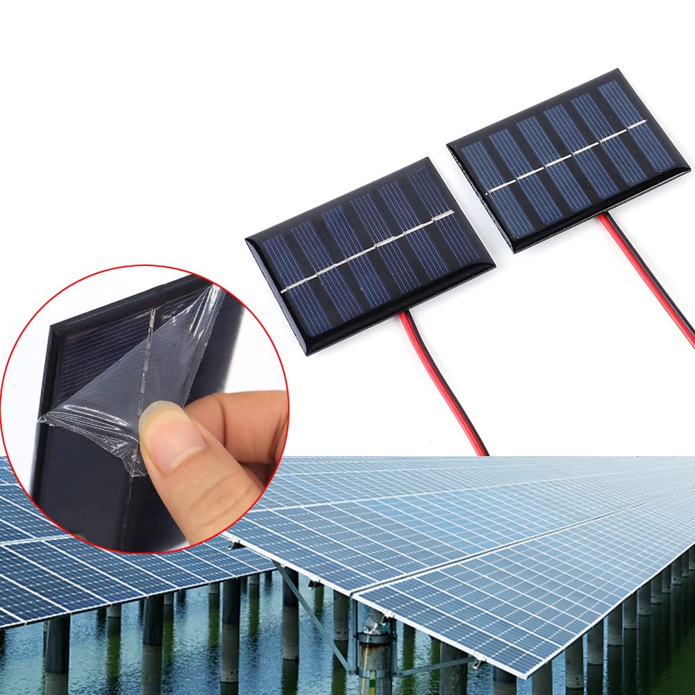 Delinx 4Pcs 5V 6V 1W Mini Solar Panels for Solar Power Mini Solar Cells DIY Electric Toy Materials Photovoltaic Cells Solar DIY System Kits 4.3"x2.36"