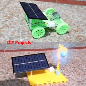 Delinx 4Pcs 5V 6V 1W Mini Solar Panels for Solar Power Mini Solar Cells DIY Electric Toy Materials Photovoltaic Cells Solar DIY System Kits 4.3"x2.36"