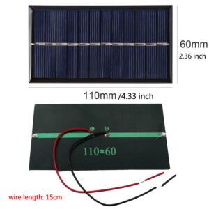 Delinx 4Pcs 5V 6V 1W Mini Solar Panels for Solar Power Mini Solar Cells DIY Electric Toy Materials Photovoltaic Cells Solar DIY System Kits 4.3"x2.36"