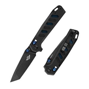 oknife rubato pocket knife, tanto style edc folding knife with 154cm stainless blade and g10 handle for camping indoor and outdoor activities (black)