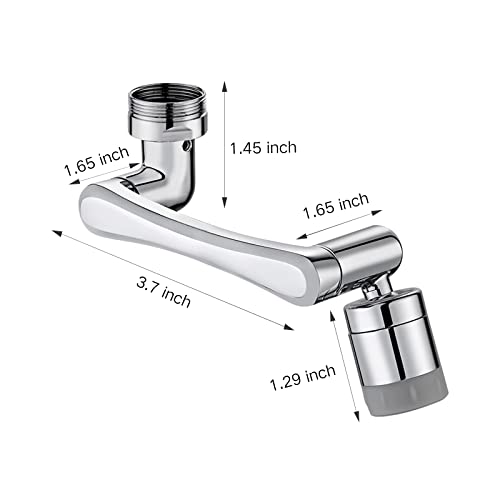 Faucet Aerator Universal, 1080° Large-Angle Rotating Robotic Arm Water Nozzle Faucet Adaptor, Splash Filter Kitchen Tap Extend Faucets Bubbler（with tool kit）