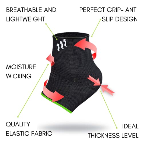 ikido Ankle Brace Compression Sleeve, Ankle Support Socks for Work, Gym, Sports, Plantar Fasciitis Foot Comfort Sleeve (1, Medium)