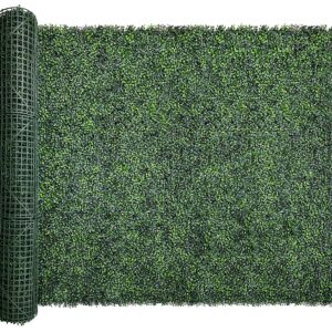 Bybeton Artificial Ivy Privacy Fence Screen,60"x120" (50 sqft) UV-Anti Faux Boxwood Leaves Grass Wall Panels for Patio Balcony Privacy, Garden, Backyard Greenery Wall Backdrop and Fence Decor