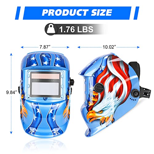 NDUUN Welding Helmet Auto Darkening True Color Hood with Adjustable Shade Range 4/9-13 for TIG MIG ARC Welder Mask