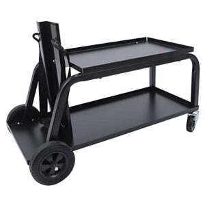 Welder Cart on Wheels, Universal 2-Tier Rolling Welding Cart for TIG MIG Welder and Plasma Cutter Storage, 110 Lbs Capacity