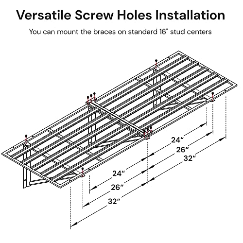 SunsGrove 2-Pack 2x6ft Wall Shelf Garage Storage Rack Garage Shelving Heavy Duty Floating Shelves, Loading 800 LBS, 24"x72", Black