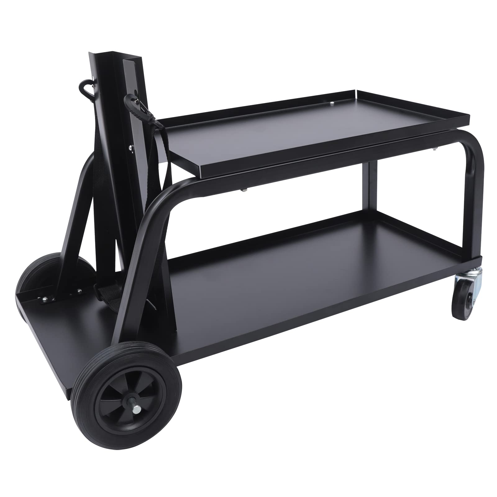 2 Tier Welding Cart on Wheels, Universal Mobile Welding Welder Cart Plasma Cutter Tank Storage MIG TIG ARC Plasma Cutter Welding Cart 110lbs Weight Capacity