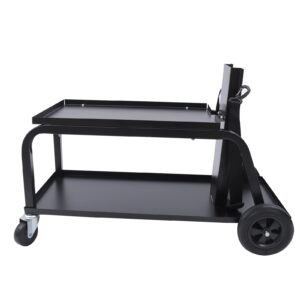 2 Tier Welding Cart on Wheels, Universal Mobile Welding Welder Cart Plasma Cutter Tank Storage MIG TIG ARC Plasma Cutter Welding Cart 110lbs Weight Capacity