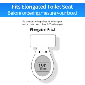 Toilet seat, Slow Close, White heavy duty Toilet Seat with Non-slip Seat Bumpers Easy to Install & Clean PP Material Replacement Toilet Seat Fits All Toilet Brands Elongated Toilets(Y6)