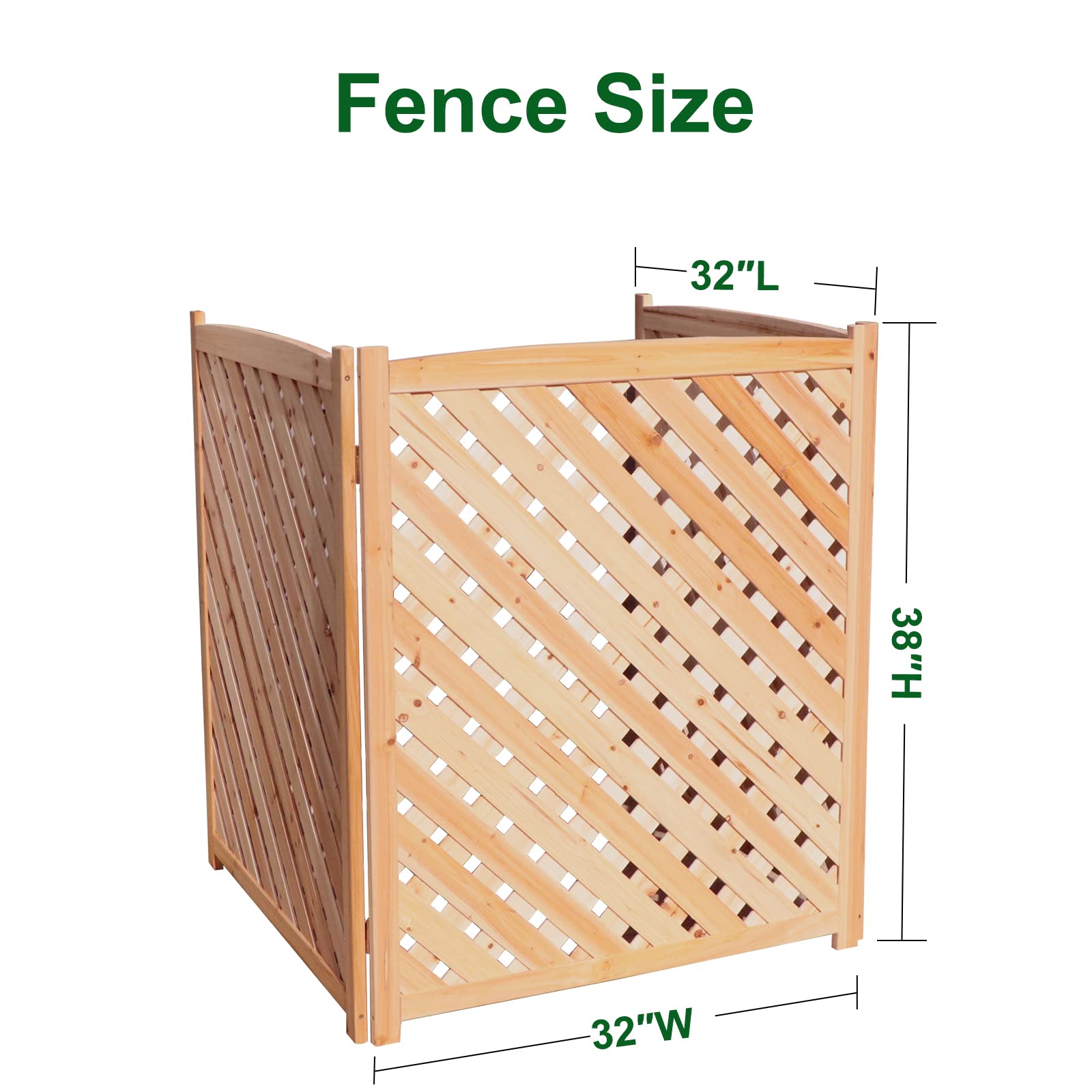 Xeeol Privacy Screen, 3 Panels Wood Fencing for Yard, Patio Lattice Panels for Outside, No Dig Fence Freestanding, Hide Outdoor Air Conditioner and Trash Enclosure