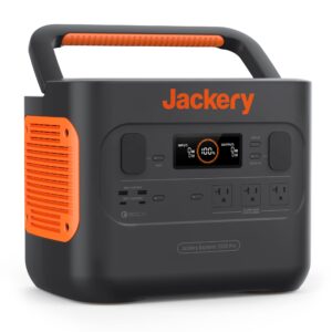 jackery explorer 2000 pro portable power station, 2160wh capacity with 3x2200w ac outlets, fast charging, solar generator for home backup, emergency, rv outdoor camping (solar panel optional)