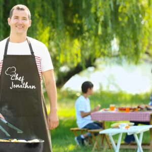 Personalized Chef Apron, Apron for Women or Men with Pockets, Cooking Aprons for Women, Chef Apron for Men, Custom Kitchen Apron Customized Woman Man Aprons, Personalized Gift for Dad or Mom