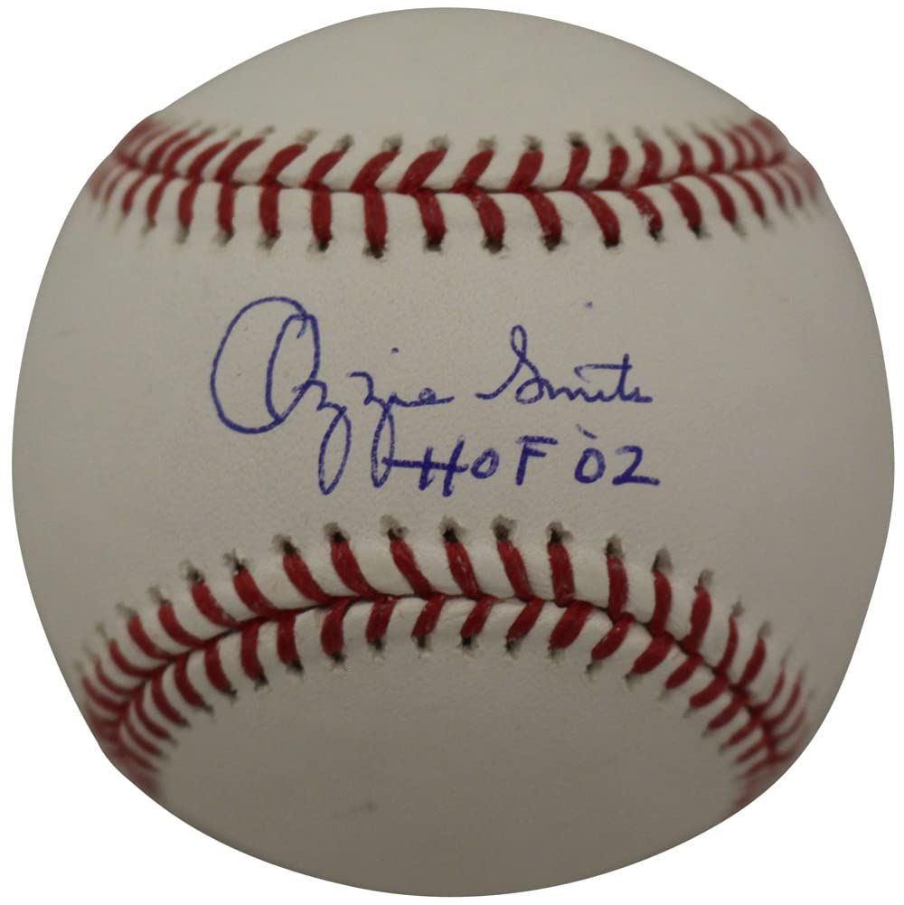 Ozzie Smith Autographed St Louis Cardinals OML Baseball HOF FAN