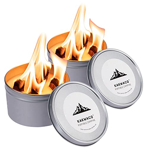 2 Pack Portable Campfire, Portable Fire Pit for Camping, 3-5 Hours of Burn Time Campfire in a Can for Picnics, Cooking and Party, Ideal White Elephant Gifts for Adults