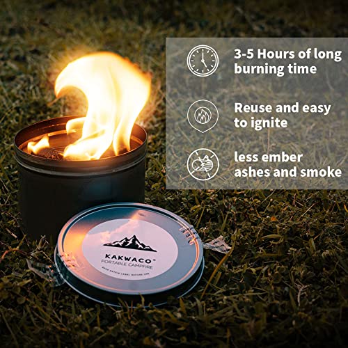 2 Pack Portable Campfire, Portable Fire Pit for Camping, 3-5 Hours of Burn Time Campfire in a Can for Picnics, Cooking and Party, Ideal White Elephant Gifts for Adults