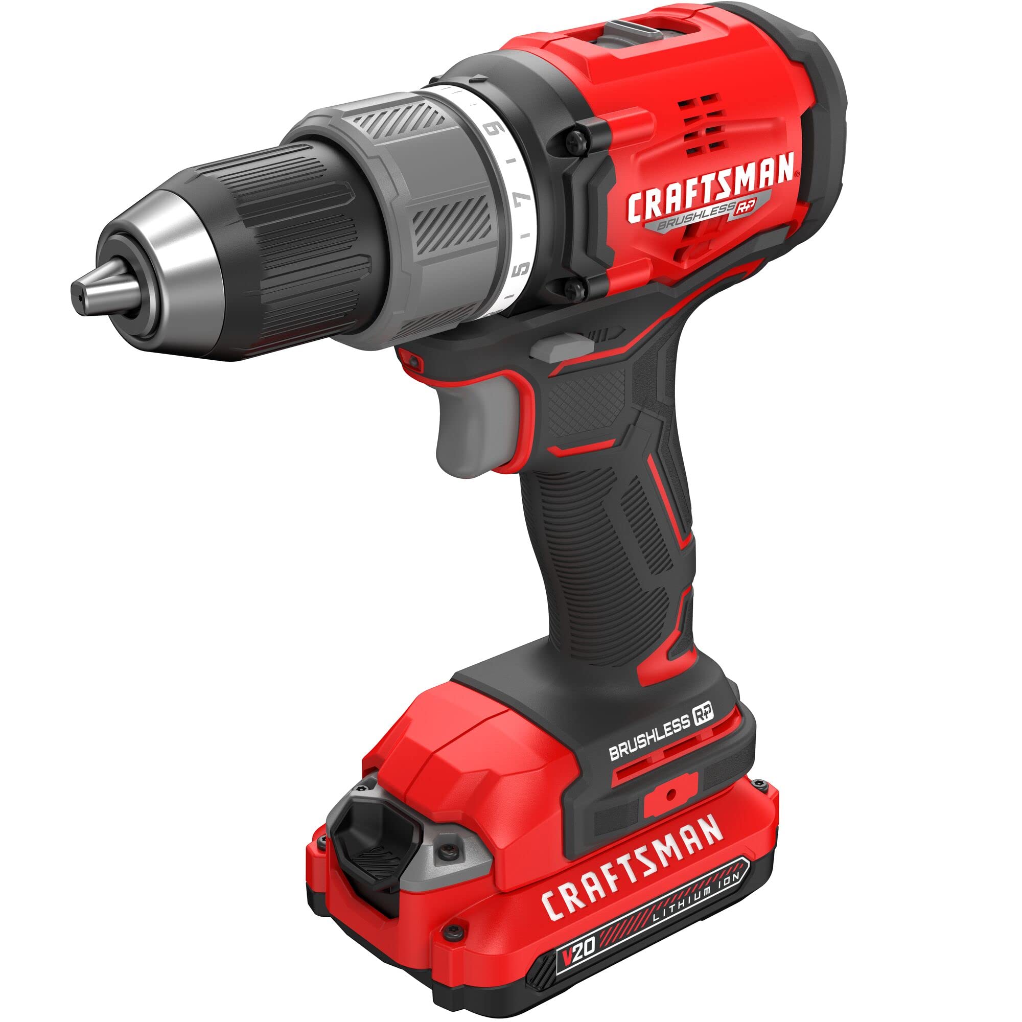 CRAFTSMAN RP+ Cordless Drill/Driver Kit, with 2 Batteries and Charger, Brushless (CMCD713C2)