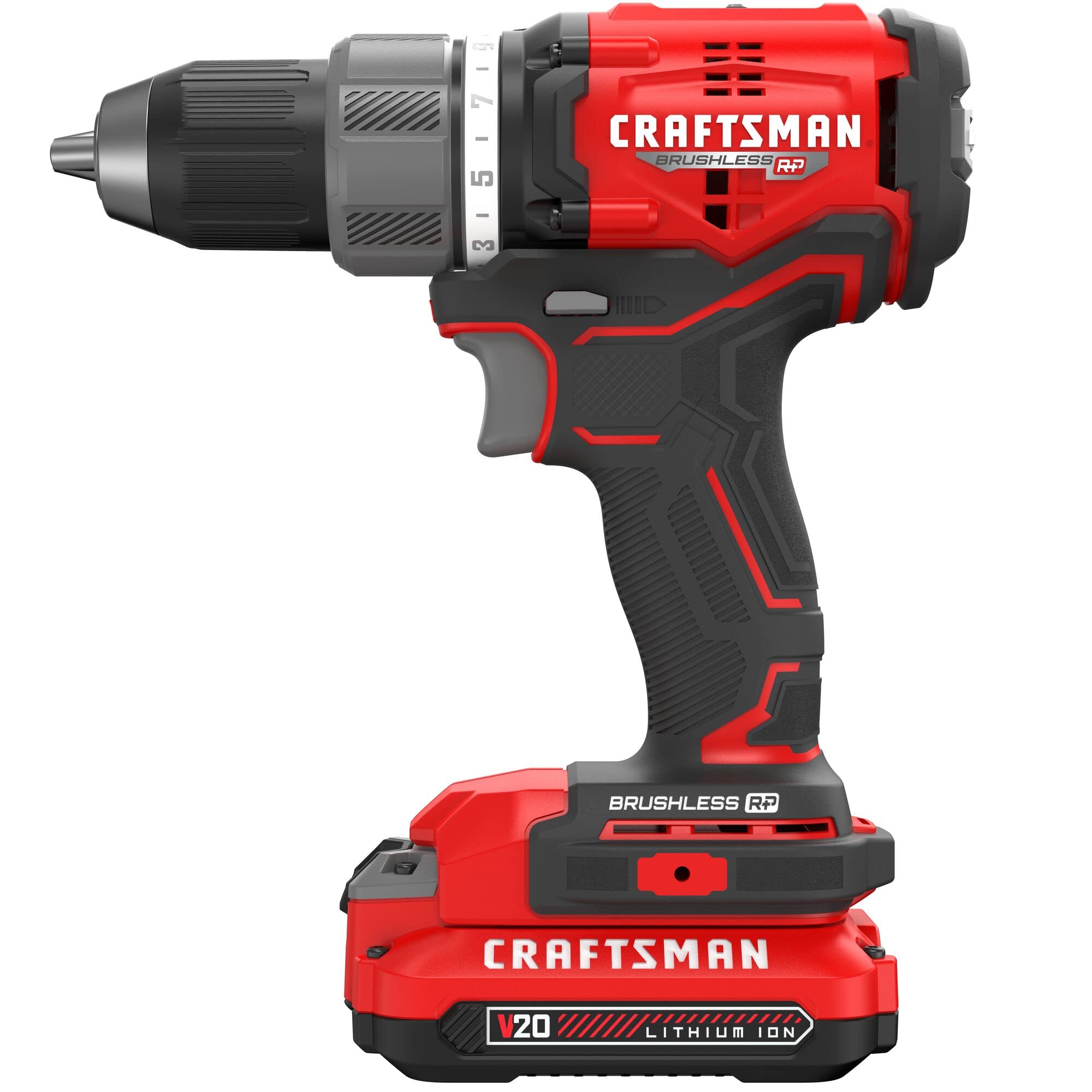 CRAFTSMAN RP+ Cordless Drill/Driver Kit, with 2 Batteries and Charger, Brushless (CMCD713C2)