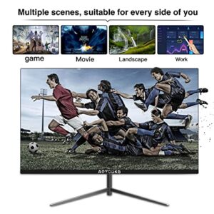 AOYODKG 24" Professional Thin 75Hz 1080p LED Monitor Frameless 5MS Response Time Computer Screen, sRGB 99%, 3000:1 + DC/HDMI/VGA, Ergonomic Tilt, Gaming Monitor Machine Black, (AYO-A55 Series)