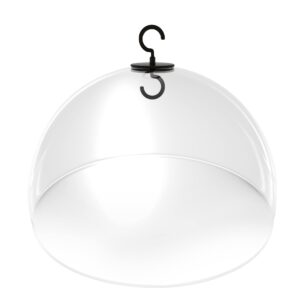 pfnrth squirrel baffle for shepherp's hook, or squirrel baffle for hanging bird feeder,12" clear dome protective cover.