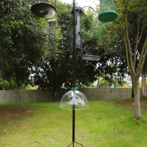 PFNRTH Squirrel Baffle for Shepherp's Hook, Or Squirrel Baffle for Hanging Bird Feeder,12" Clear Dome Protective Cover.