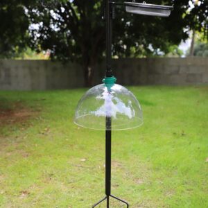 PFNRTH Squirrel Baffle for Shepherp's Hook, Or Squirrel Baffle for Hanging Bird Feeder,12" Clear Dome Protective Cover.