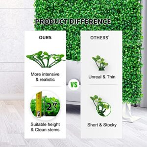 TOPDEEP 24PCS Boxwood Panels, 24"x16" Artificial Boxwood Hedge Panels, Grass Wall Panels, UV Protected Suitable for Garden, Fence, Backyard Wall Decoration