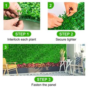 TOPDEEP 24PCS Boxwood Panels, 24"x16" Artificial Boxwood Hedge Panels, Grass Wall Panels, UV Protected Suitable for Garden, Fence, Backyard Wall Decoration