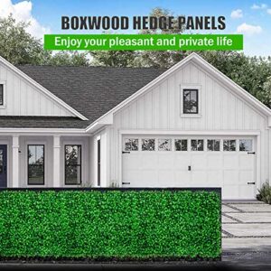 TOPDEEP 24PCS Boxwood Panels, 24"x16" Artificial Boxwood Hedge Panels, Grass Wall Panels, UV Protected Suitable for Garden, Fence, Backyard Wall Decoration