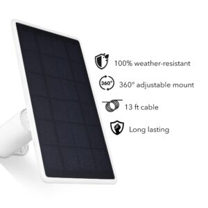 Wasserstein Solar Panel for SimpliSafe Wireless Outdoor Security Camera - Powerful SimpliSafe Outdoor Camera Solar Panel (White, 1 Pack)