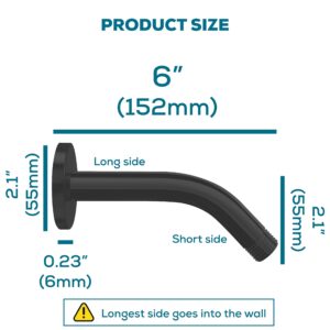 SparkPod 6" Rain Shower Head with 6" Shower Arm with Flange in Midnight Black Matte