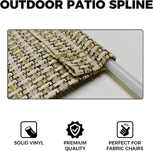 25 FT Vinyl 3/16 Outdoor Chair Spline, Sling Chair Spline, Sling Chair Replacement Spline, Patio Spline,Spline for Sling Chairs, Sling Back Chair Spline