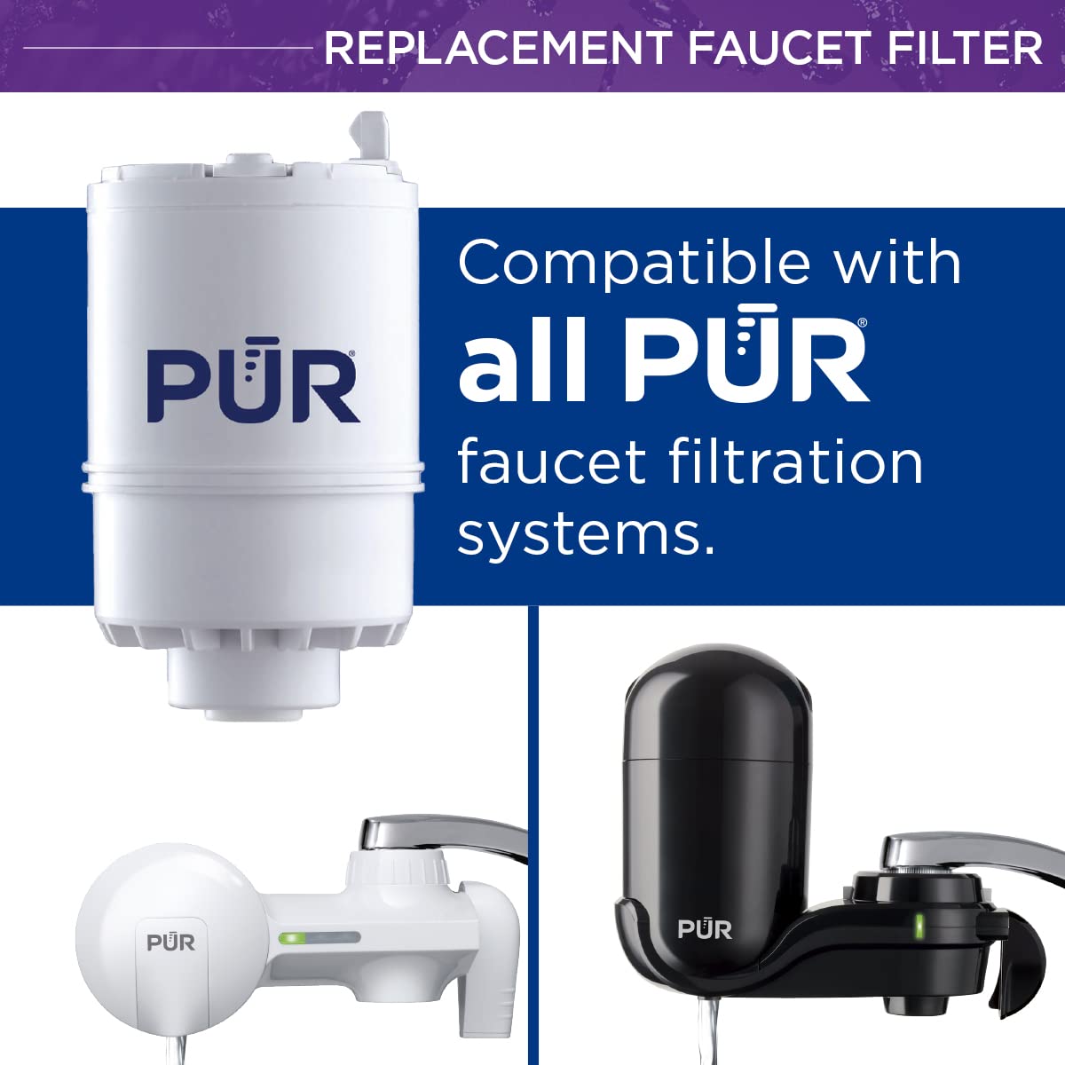 PUR Faucet Mount Replacement Filter 2-Pack (RF33752) and PUR PLUS Faucet Mount Water Filtration System (FM3700B)