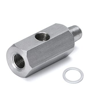 1/8'' bspt oil pressure sensor sendor tee adapter to 1/8 npt gauge t-piece stainless steel