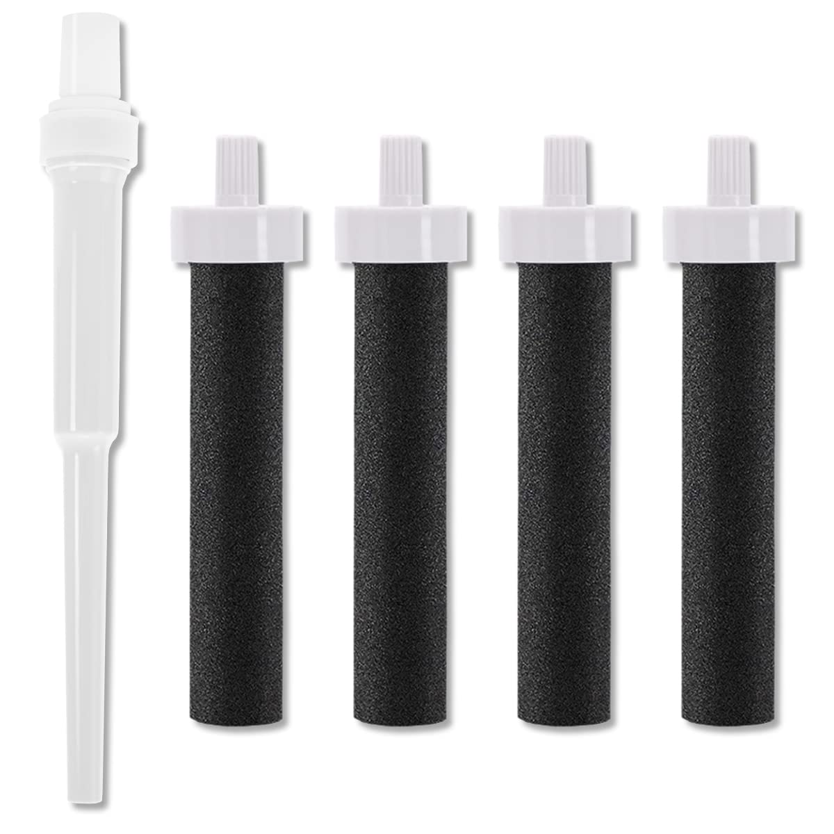 TUOOWO Water Bottle Filter for Brita Water Bottle Filter Replacement, Water Filter Replaces Part, Stainless Steel Bottle (4Pcs Filters and 1Pc Straw)