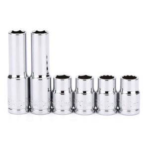 mixpower 6pcs 3/8"drive 10mm deep&shallow socket, cr-v, metric, mirror finish, 6 point & 12 point