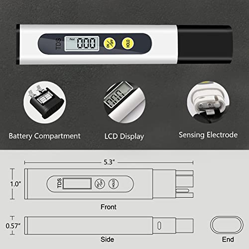 2 Pack pH Meter and TDS Meter, 0.05 pH High Accuracy Tester Pen, ± 2% Readout Accuracy Digital Water Quality Filter Pen, 0-9990ppm, Ideal Water Purity Test for Drinking Water, Aquariums, Hydroponics