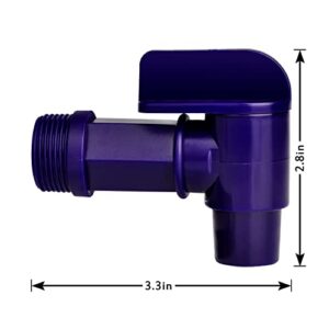 PowGrow Plastic Spigot, Plastic Faucet for 5, 6 Gallon Drums Water Jugs, Durable Polyethylene Material Barrel 3/4 NPT Faucet Replacement Spigot, 1 Inch Thread Size,3-Pack