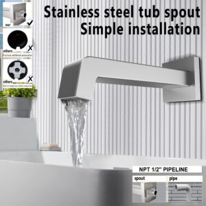 SOOOHOT Bathtub Shower Systems, Tub and Shower Faucet Set Combo with 6 Inch Brushed Nickel Shower Faucet Set, Shower Tub Faucets Sets Complete (Valve Included)