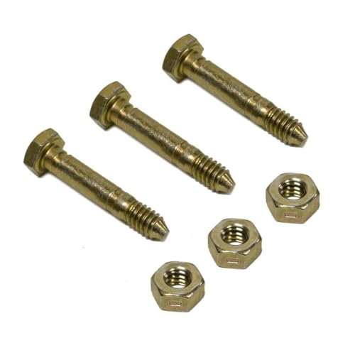 Cpartstore-Top 3-Pack 53200500 Shear Pin Bolts and Nuts Replaces Ariens 532002 03204300 51001600 510016 Snow Blowers